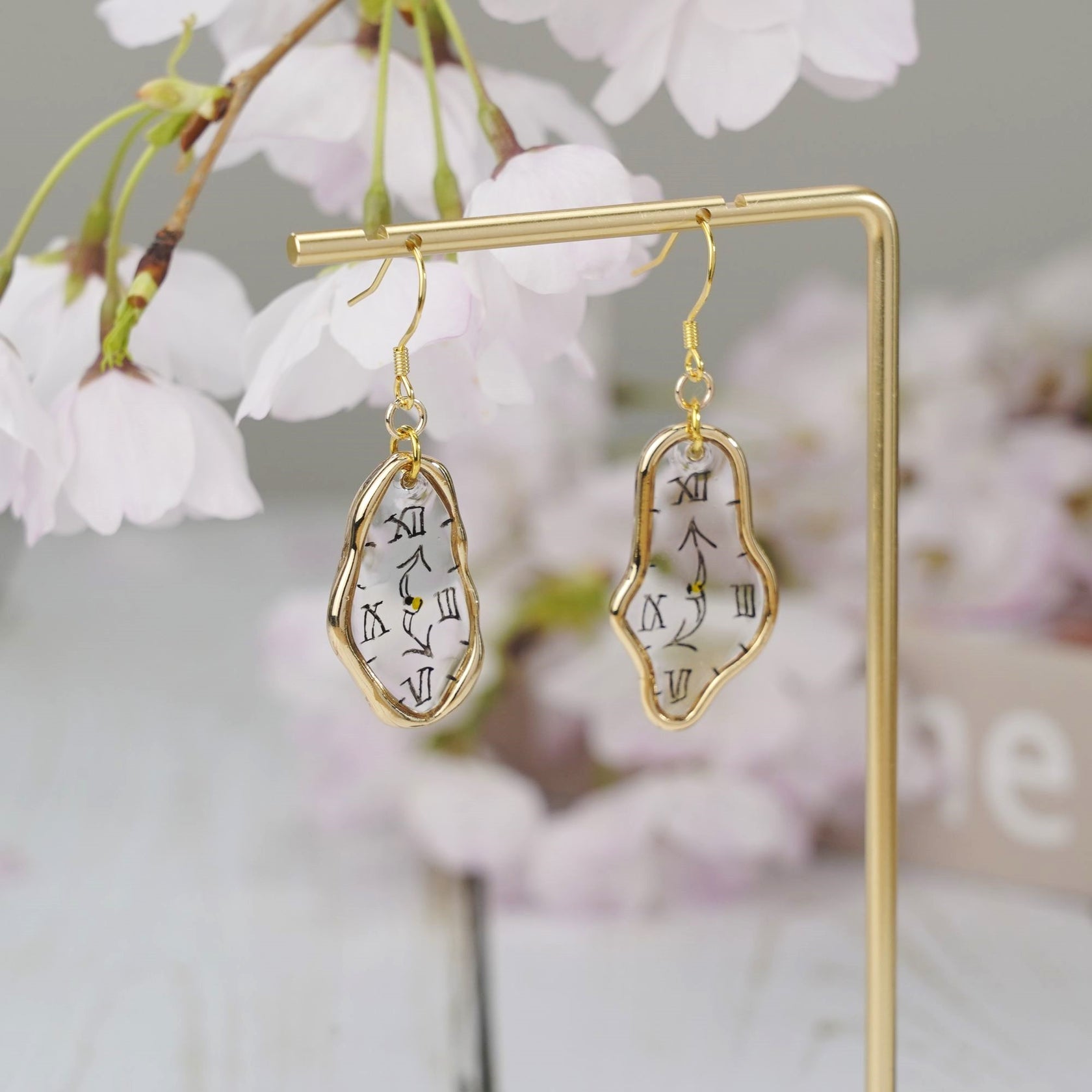 Melting Dali Clock Earrings |Hand-painted Gold and Silver Dali's Soft ...