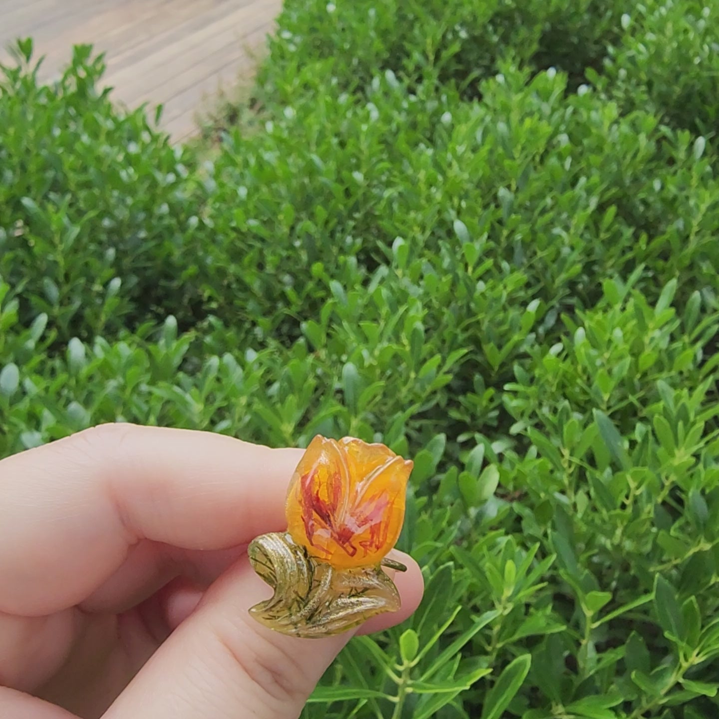 Tulip flower resin earrings | Real flower made Tulip resin stud ...
