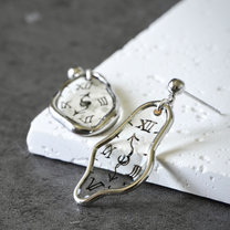 Melting Dali Clock Earrings |Hand-painted Gold and Silver Dali's Soft ...